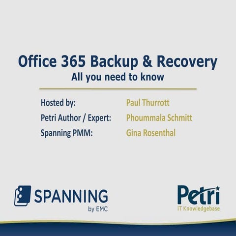 Office 365 Backup & Recovery All you need to know | PPTX