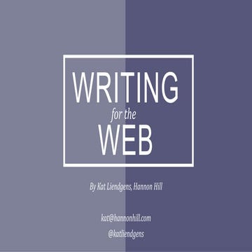 Writing for the web | PPT