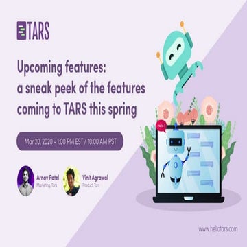 TARS Webinar : A sneak peek of the features coming to TARS this spring ...