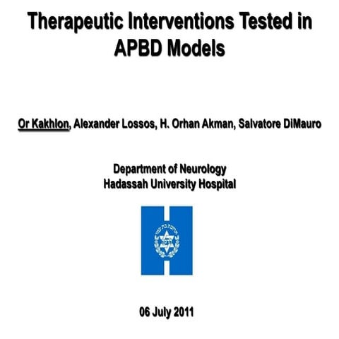 Therapeutic Interventions Tested in APBD Models | PPTX