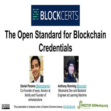 Blockcerts: The Open Standard for Blockchain Credentials | PPT