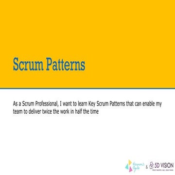 3 Scrum Patterns to Boost Team Productivity | PDF