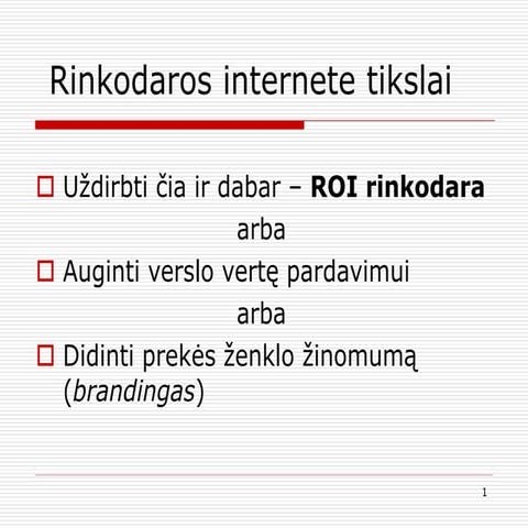 Elektroninio verslo strategija ir tikslai | PDF