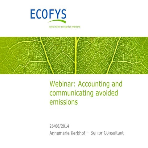 Accounting and reporting avoided emissions along the value chain | PDF