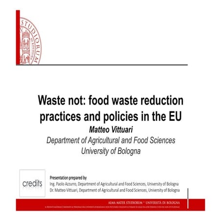 Waste not: food waste reduction practices and policies in the EU | PDF