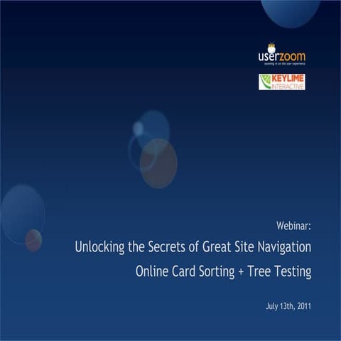 Card Sorting & Tree Testing Webinar | PPT