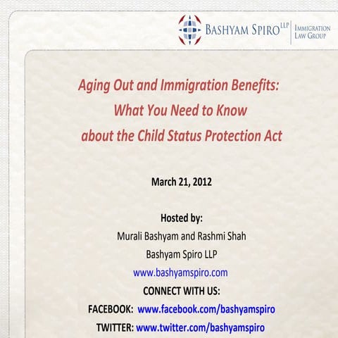 Webinar Child Status Protection Act And Aging Out | PPT