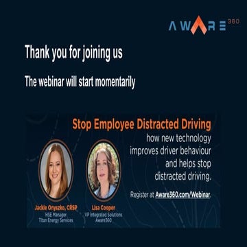 Driver Behaviour & Distracted Driving Webinar | PPT