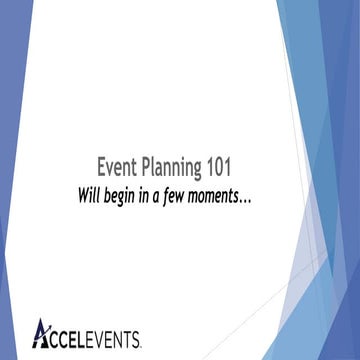 [Webinar] event planning 101 | PPTX | Business Expos & Conferences | Events