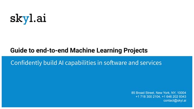 Guide to end end machine learning projects | PPT Guide to end end machine learning projects | PPT