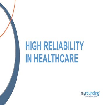 High Reliability in Healthcare Webinar | PDF