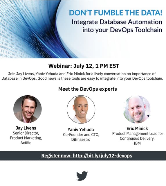 Webinar : Don't Fumble the Data! Integrate Database Automation into ... Webinar : Don't Fumble the Data! Integrate Database Automation into ...