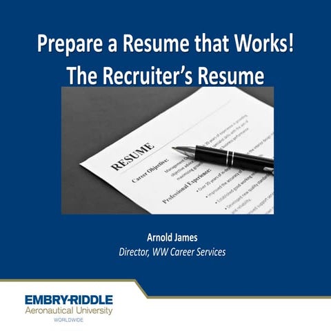 ERAU Webinar june 2019 Resumes that Work! | PDF