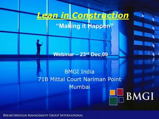 Introduction To Lean Construction Pptx