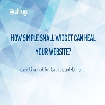 How simple small widget can heal your website? | Webinar | PDF