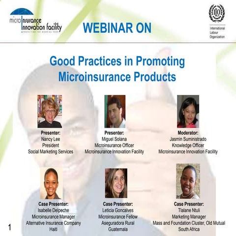 Webinar on "Good Practices in Promoting Microinsurance Products" | PPT