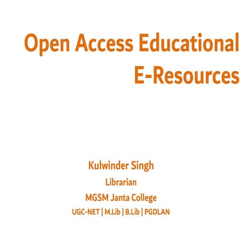 Open Access Educational E-Resources | PPT