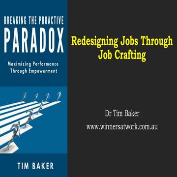 Redesigning Jobs Through Job Crafting | PPTX | Careers