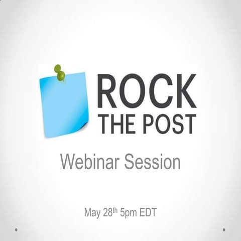 Rock The Post Webinar Crowdfunding 101 Learn The Basics Webinar