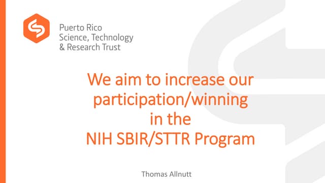 Submitting Successful Nih Sbir Sttr Proposals By Thomas Allnutt Ppt