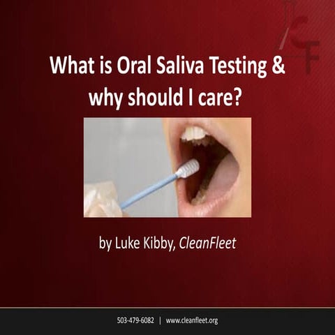 Webinar: What is Oral Saliva Testing and Why Should I Care | PDF