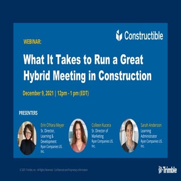 Webinar: What It Takes to Run a Great Hybrid Meeting in Construction | PPTX