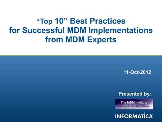 Master Data Management Solution | MDM Tools | Master Data Record Manager | PDF