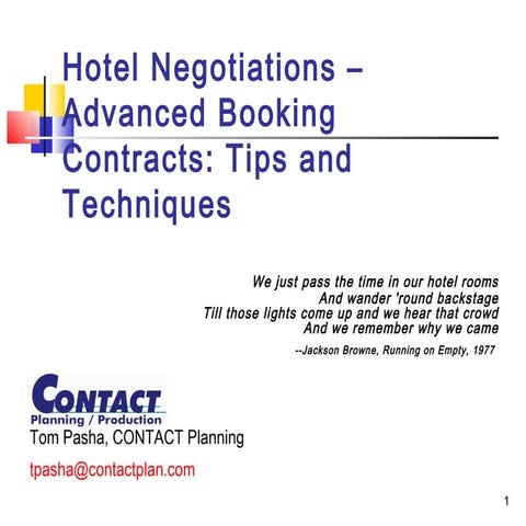 How to Negotiate a Hotel Contract | PPT
