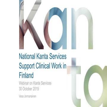 National Kanta Services Support Clinical Work in Finland | PDF