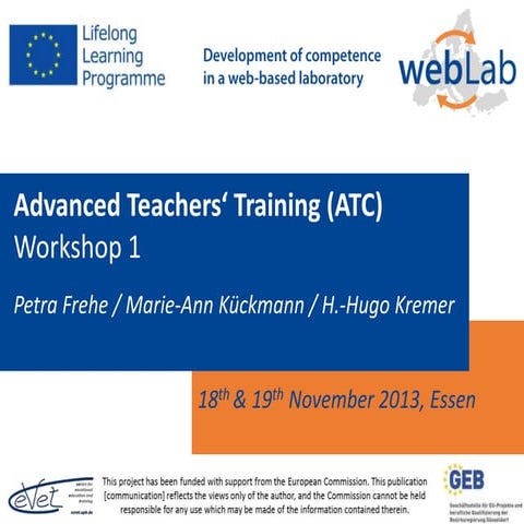 Advanced Teachers' Training: 1st Workshop | PPT