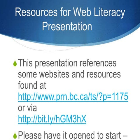 Web Literacy | PPTX