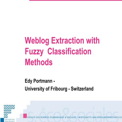 Weblog Extraction With Fuzzy Classification Methods Ppt
