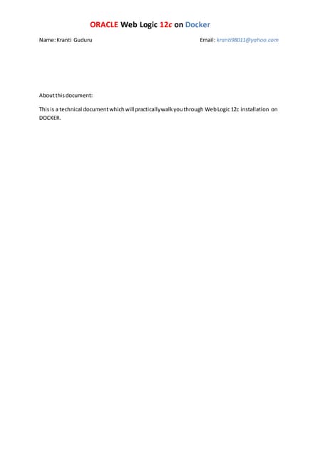 Oracle Web Logic 12c On Docker Pdf 8618