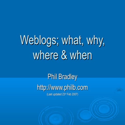Weblogs | PPT