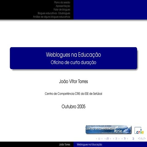 Weblogues na Educação | PPT