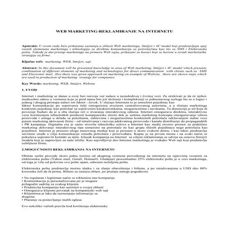 Web marketing reklamiranje na internetu 1 | PDF | Free Download