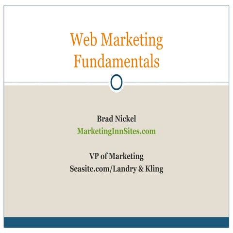 Web Marketing Fundamentals | PPT