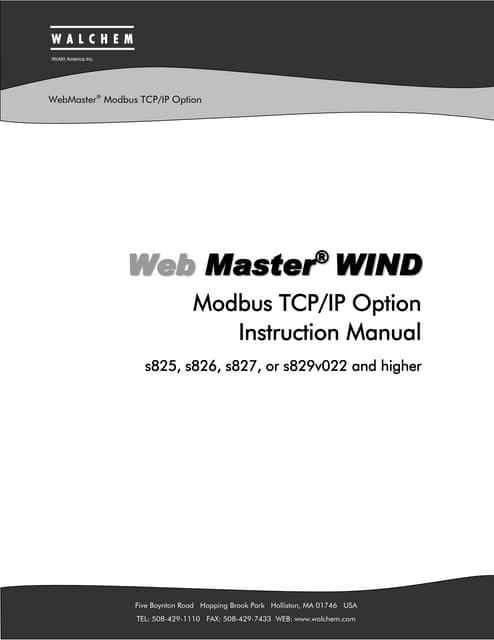 Web Master® WIND Modbus Instruction Manual | PDF Web Master® WIND Modbus Instruction Manual | PDF