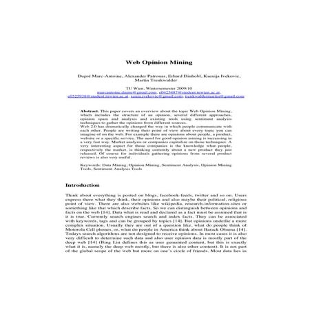 Web Opinion Mining | PDF