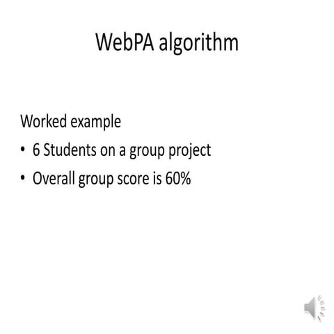 WebPA algorithm Part 1 | PPTX