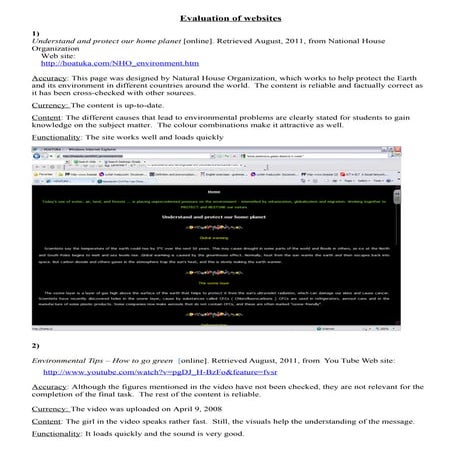 Webpages to evaluate | PDF