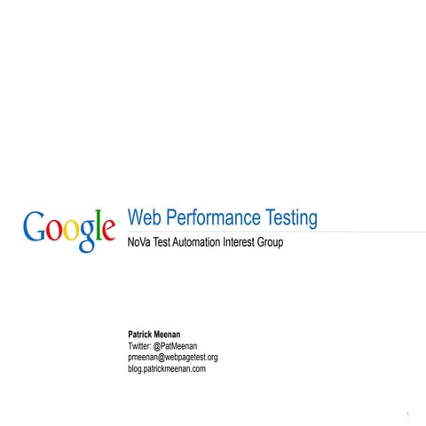 Web Performance Testing Ppt