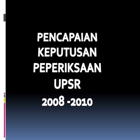 Keputusan UPSR 2008 - 2010 | PPTX