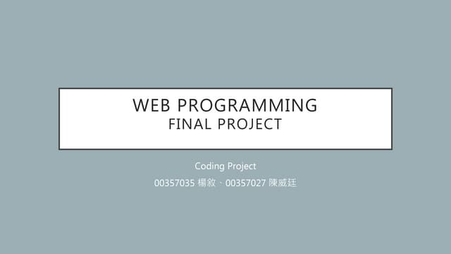 Web Programming Final Project Pptx Web Development Internet
