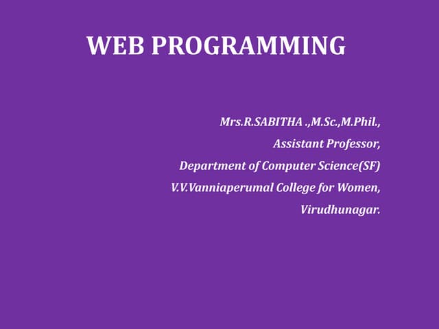 WEB PROGRAMMING- Web page creation using HTML Tags | PPTX | Web Design ... WEB PROGRAMMING- Web page creation using HTML Tags | PPTX | Web Design ...