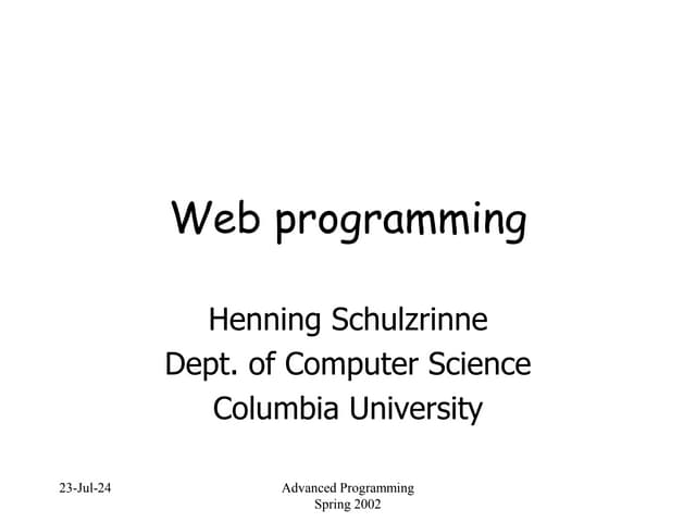 Web Programming Basicsweb Programming Basicsppt