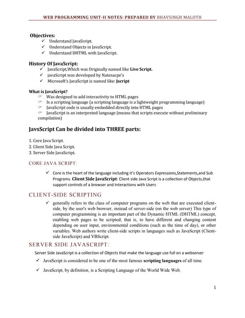 Web Programming Unit Ii By Bhavsingh Maloth Pdf