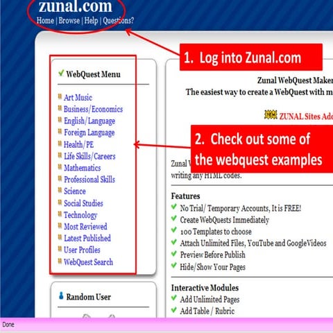 Creating a Zunal Webquest | PPTX