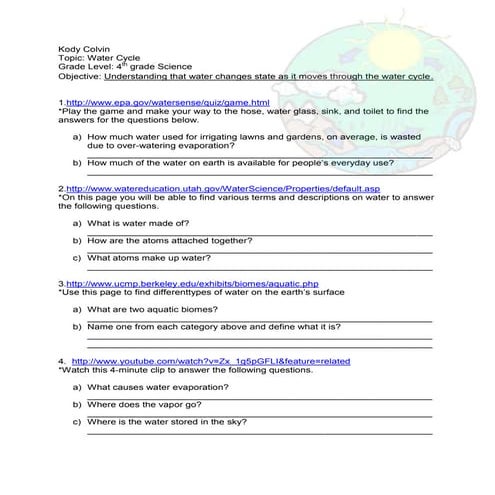 WATER CYCLE - SCIENCE 4 POWERPOINT SLIDe | PPTX