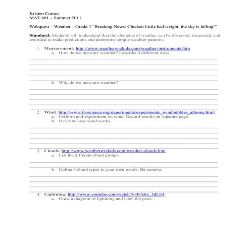 Webquest - Weather | PDF